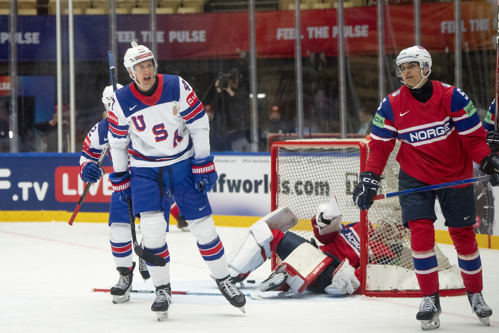 Tage Thompson scores OT winner as US edges Norway 6-5 at ice hockey worlds