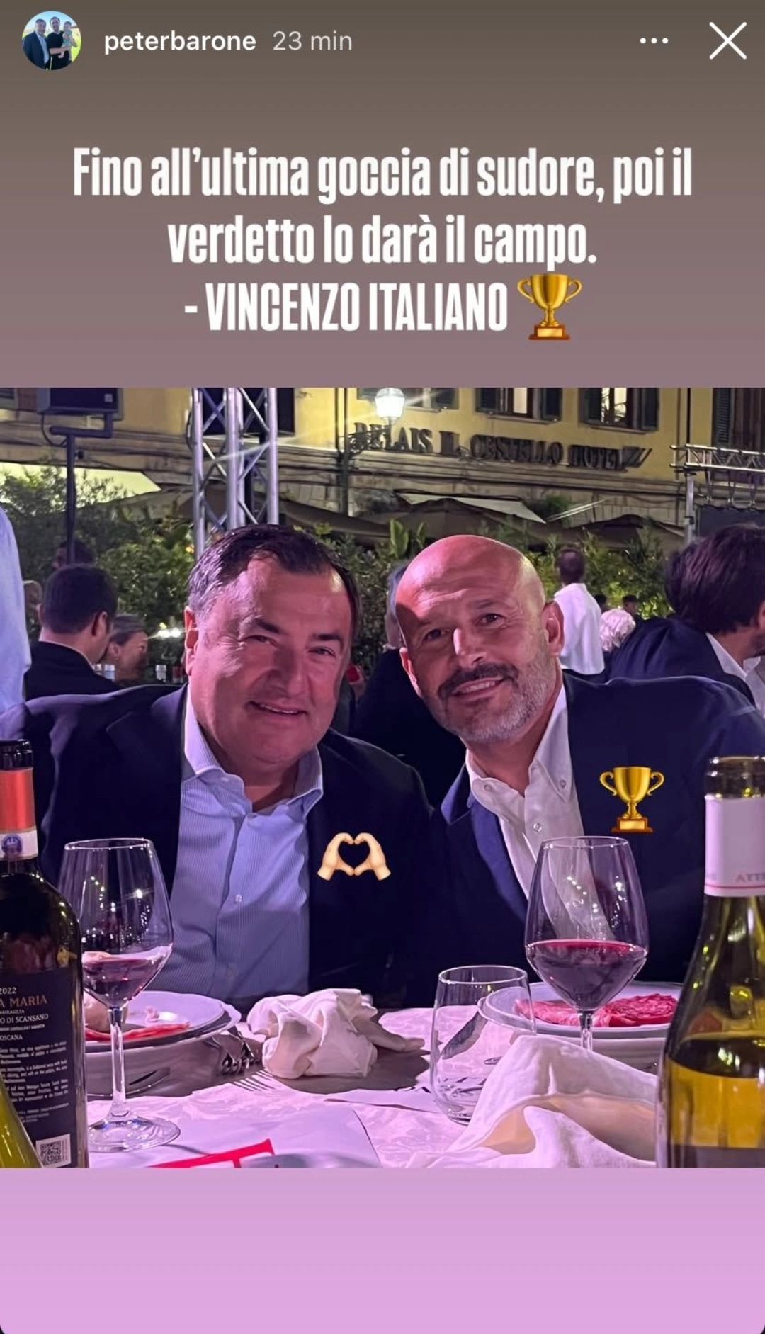 Peter Barone celebra Italiano: “Fino all’ultima goccia di sudore, poi ...