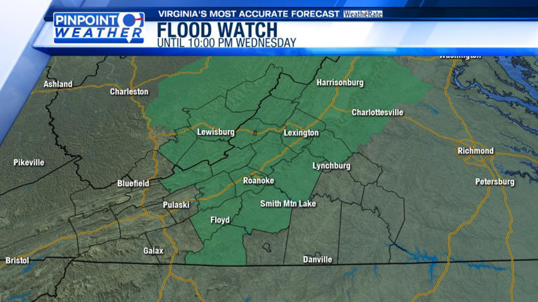 Pinpoint Weather: Flood Watch in effect for the area today