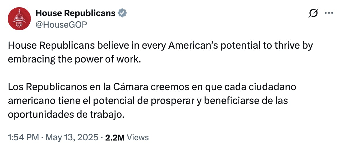 MAGA Has Total Meltdown Over House Republican Post in Spanish