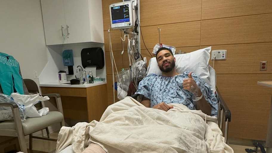 Celtics' Jayson Tatum sends message from hospital after Achilles surgery