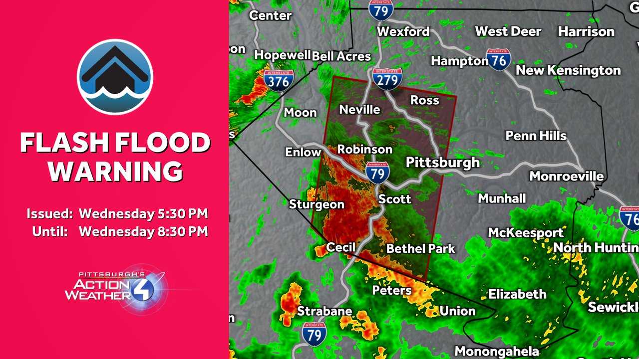 Flash Flood Warning issued for parts of Western Pa. Wednesday expires