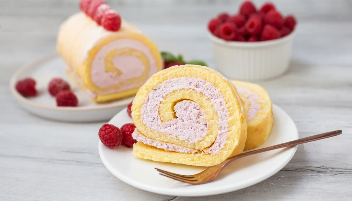 Gâteau roulé à la confiture de framboises