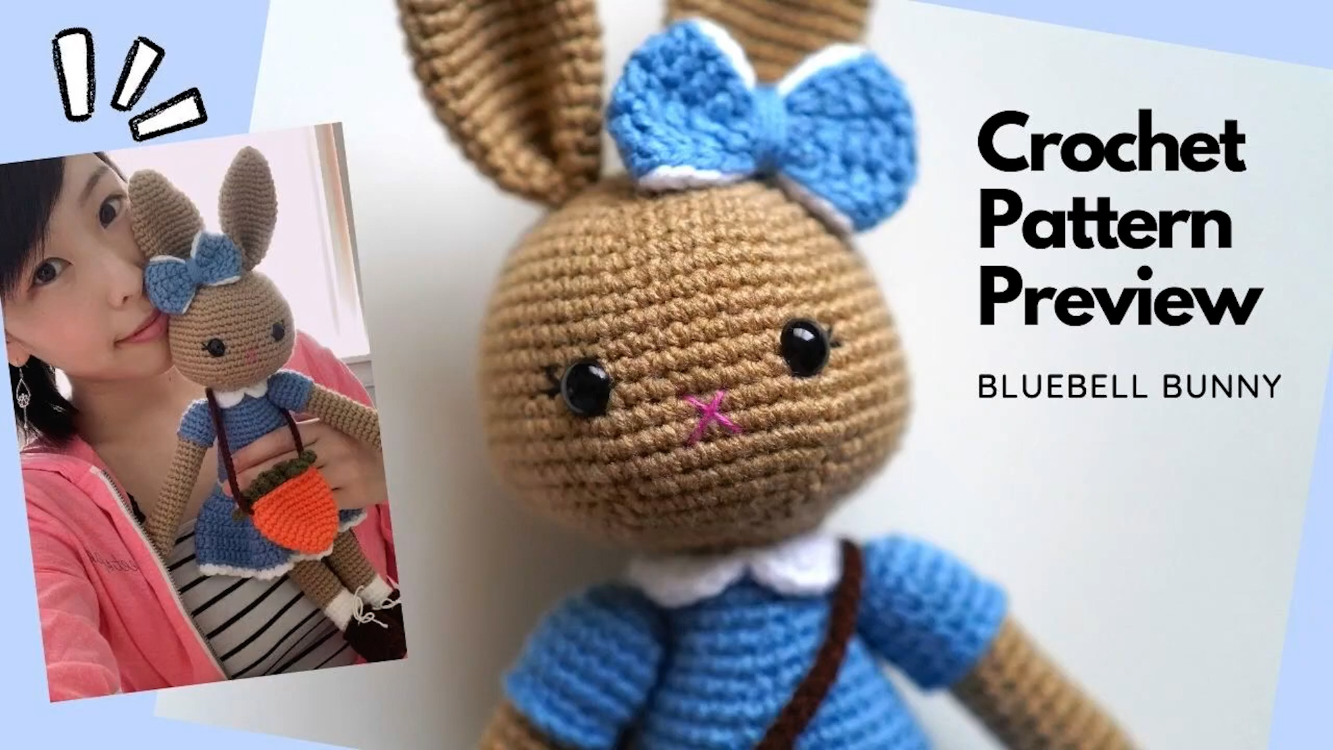 Bluebell Bunny Doll – Crochet Pattern Preview + Free Amigurumi Carrot ...