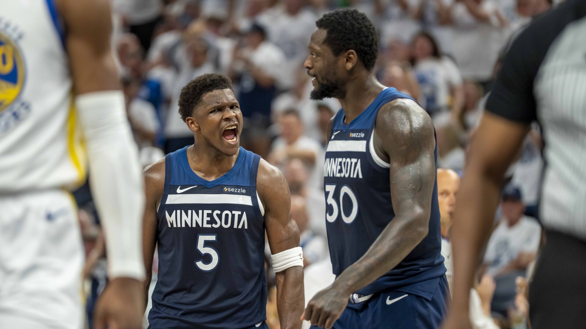 Timberwolves beat Warriors in Game 5 to reach Western Conference finals ...