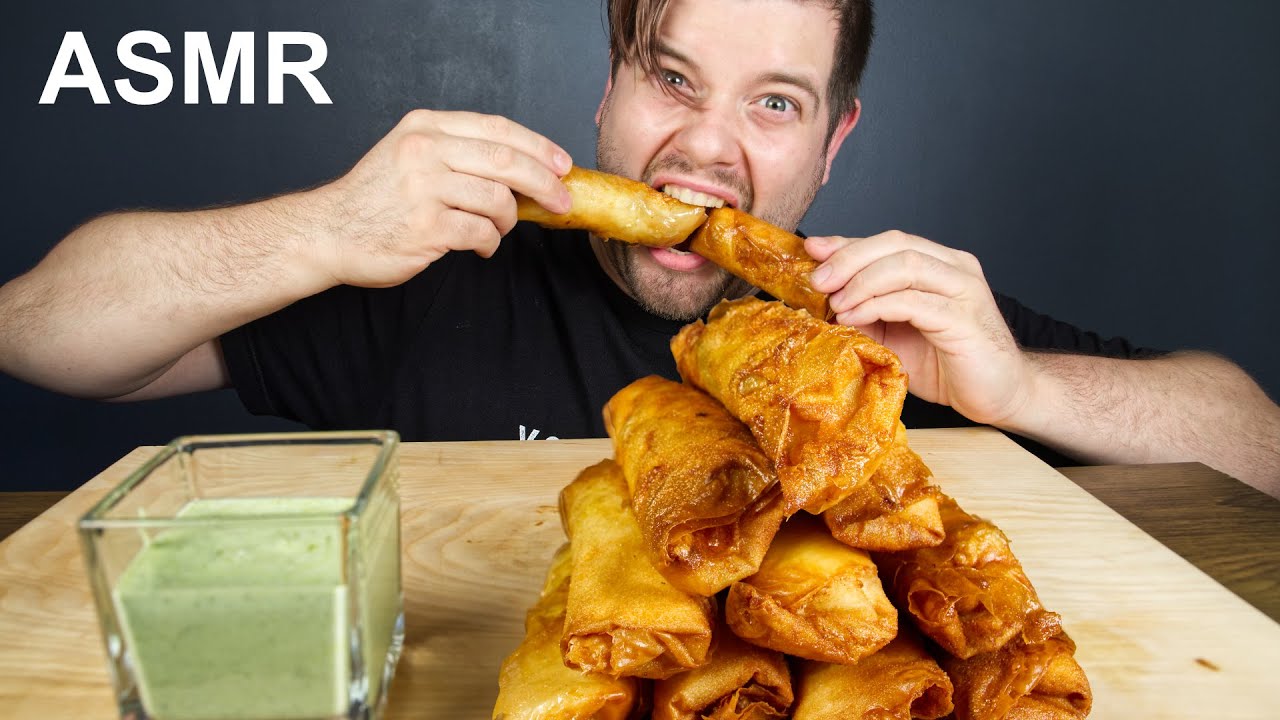 ASMR Jalapeño Popper Egg Roll Challenge Attempt #2