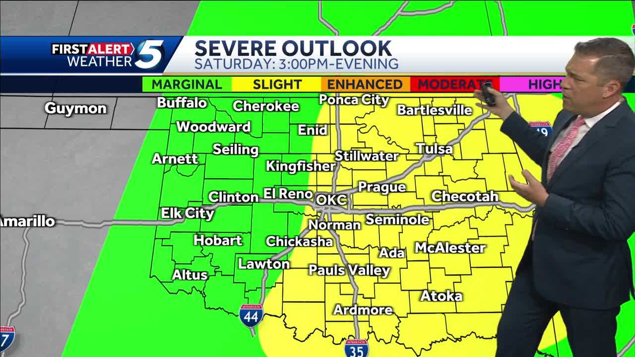 TIMELINE: Severe weather chances return to Oklahoma this weekend