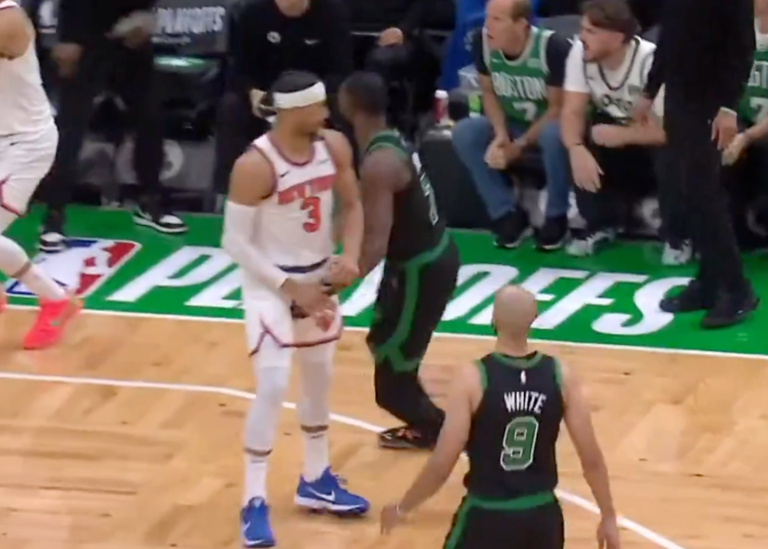Jaylen Brown appears to grab Josh Hart’s crotch in heated Knicks-Celtics moment