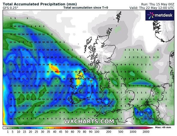 UK weather maps show Wales and half of England ‘disappear' under 320 ...