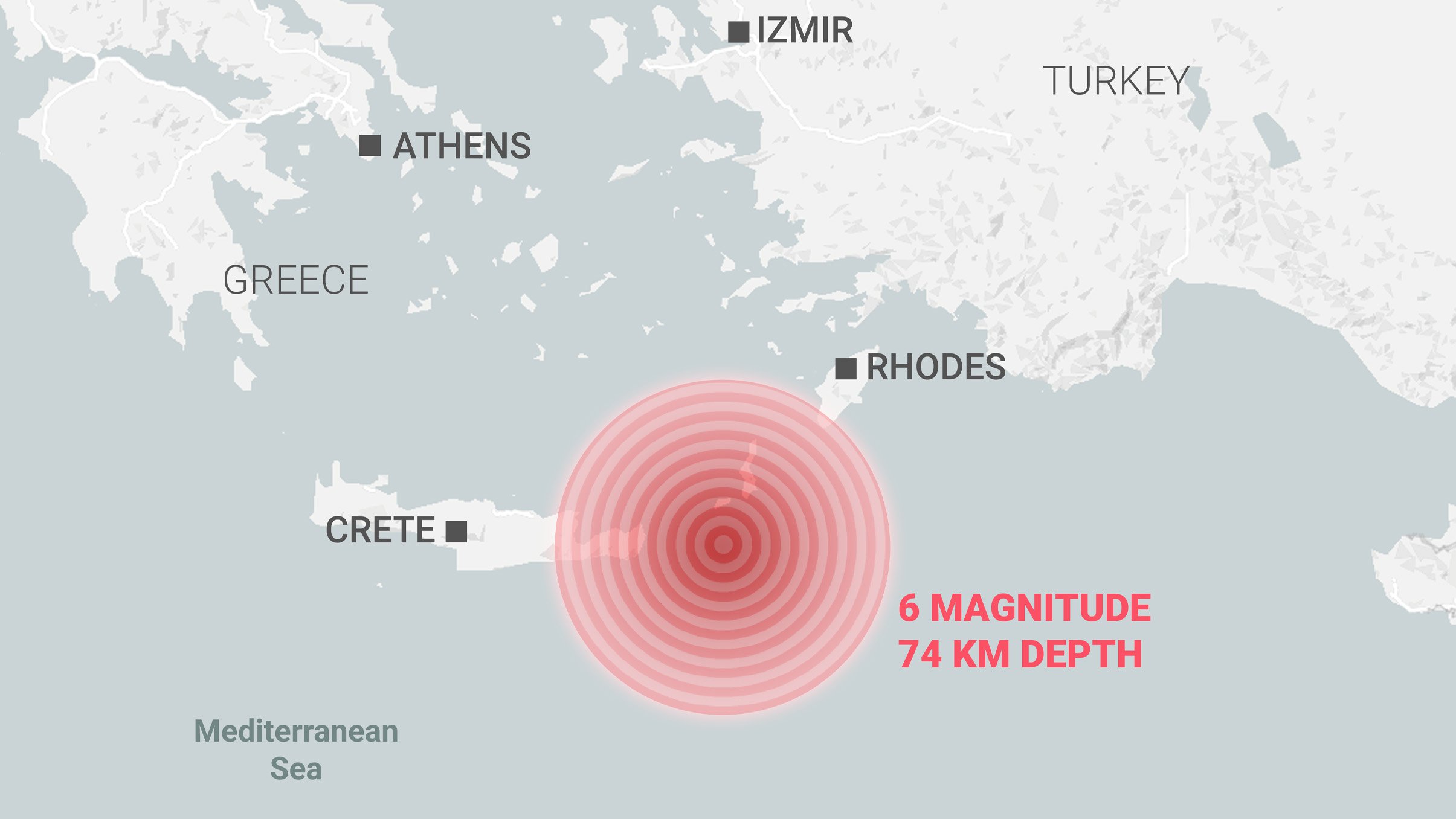 Map shows where Crete earthquake hit amid tsunami warning