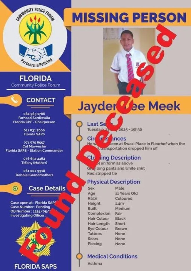 Police launch investigation into the murder of 11-year-old Jayden-Lee Meek