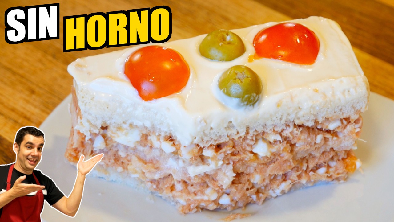 Receta fácil de pastel de atún frío con pan de molde en minutos