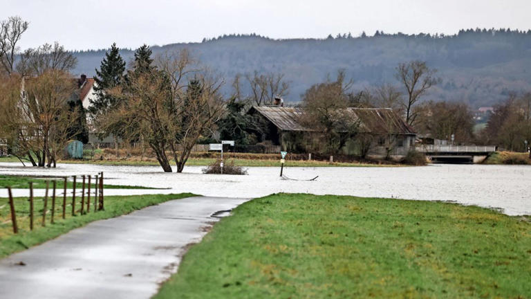 Der Wasserstand der Lahn bei Marburg am 30.12.2025