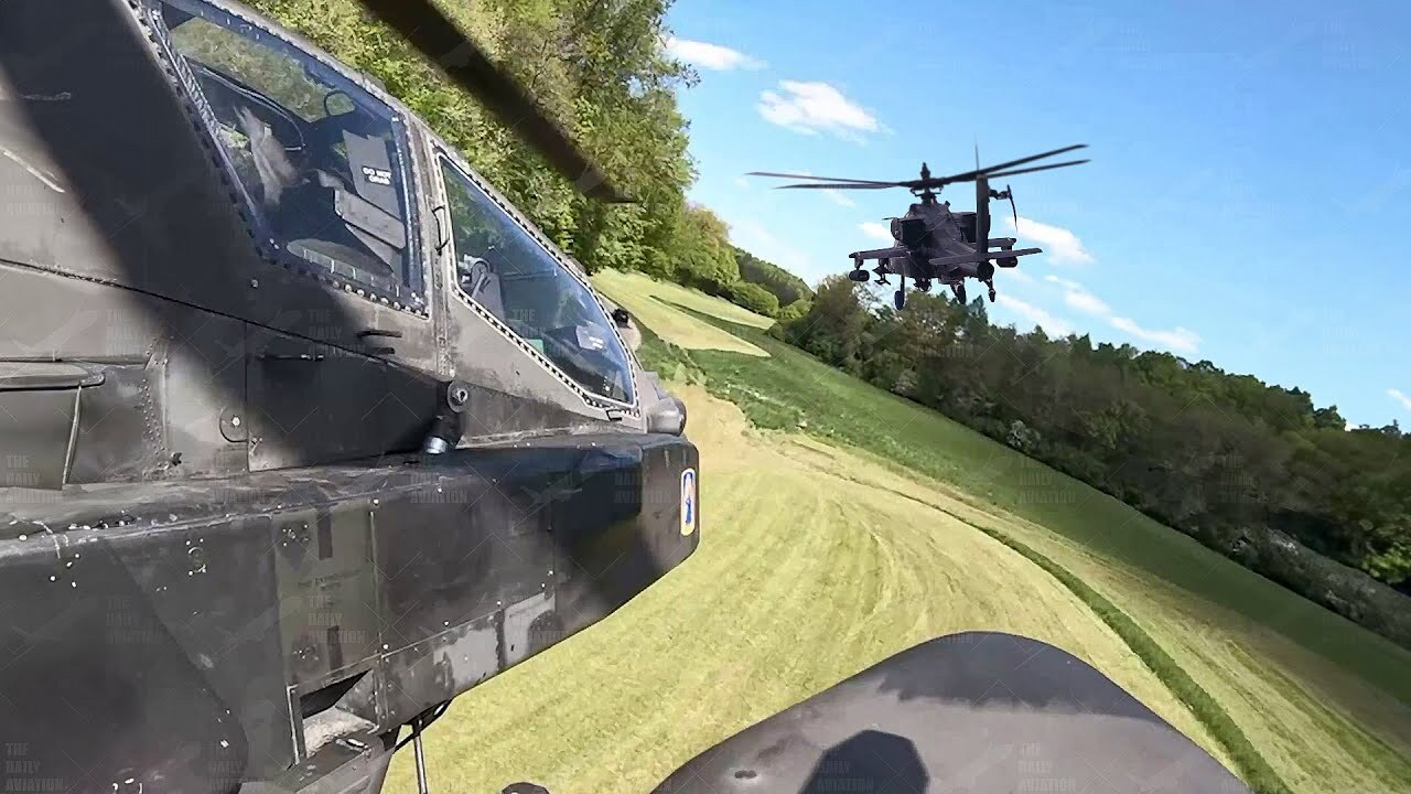 US Powerful AH-64s Extreme Low Pass Flight