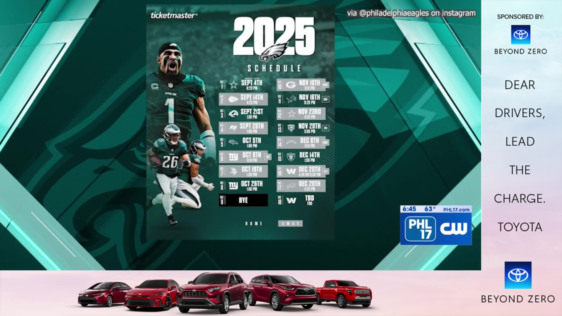 2025 Philadelphia Eagles schedule released