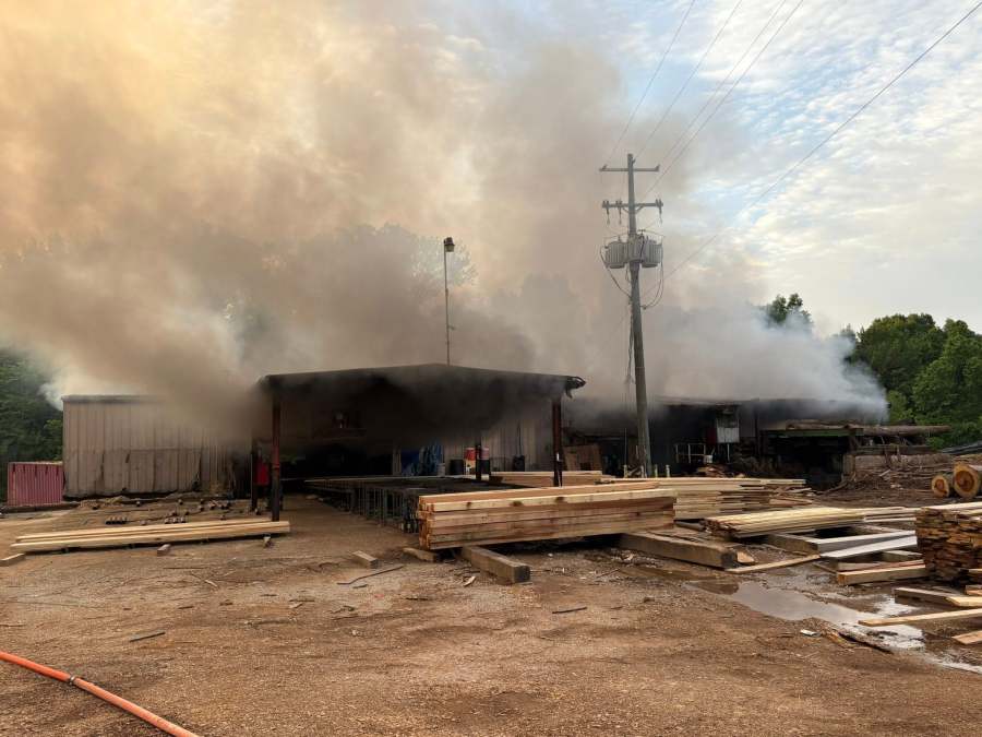 Multiple departments respond to lumber company fire in Rogersville