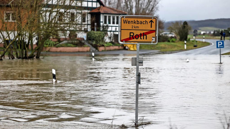 Der Wasserstand der Lahn bei Marburg am 26.12.2025
