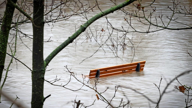Der Wasserstand der Lahn bei Marburg am 26.12.2025