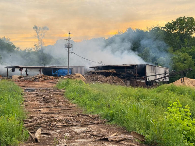 Multiple departments respond to lumber company fire in Rogersville