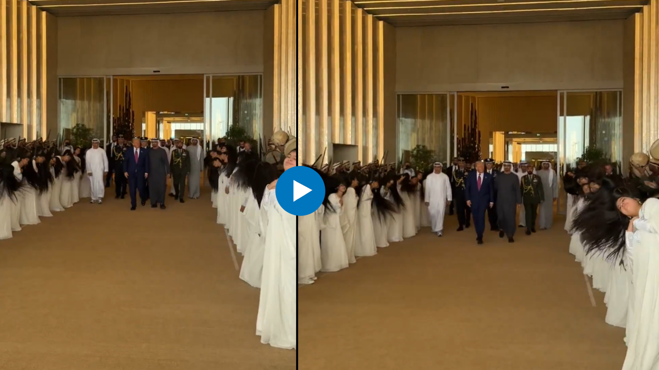 Trump welcomed in UAE with traditional 'hair flip' Al-Ayyala dance ...