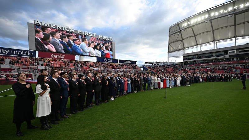 Photo gallery: Missionaries sing national anthem before Real Salt Lake ...