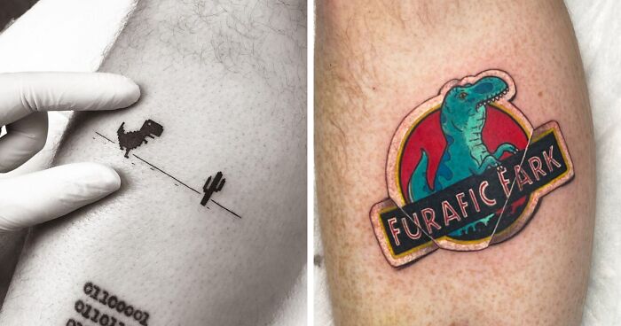 41 Times People Had A Cool Dinosaur Tattoo Idea And It Got Executed Perfectly