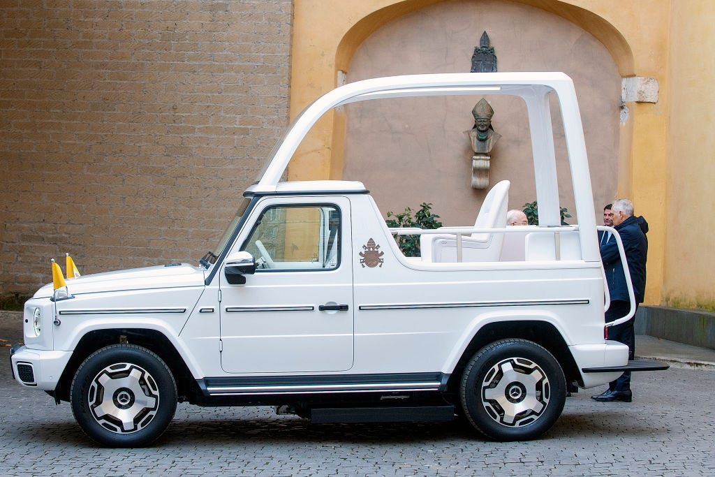Photos show the Mercedes-Benz electric popemobile worth an estimated ...