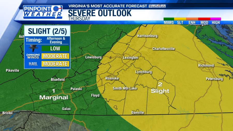 Pinpoint Weather: A few severe storms possible today