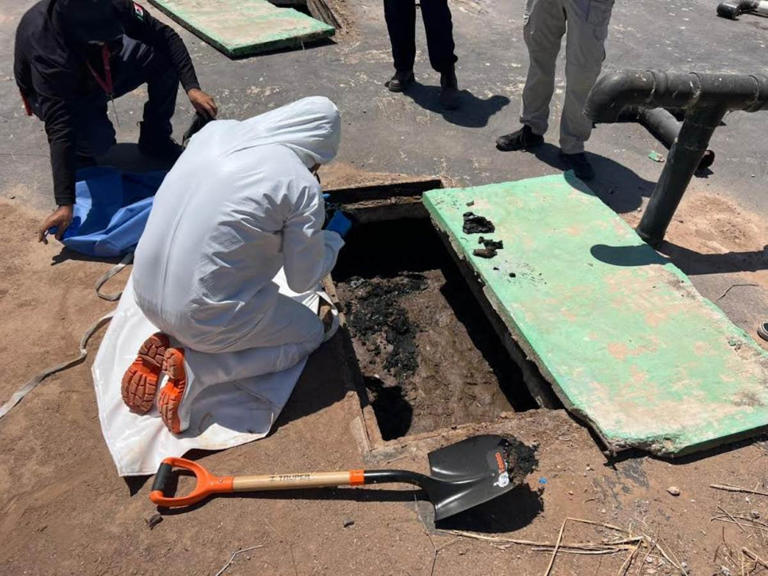 Madres buscadoras localizan restos en fosa de aguas residuales
