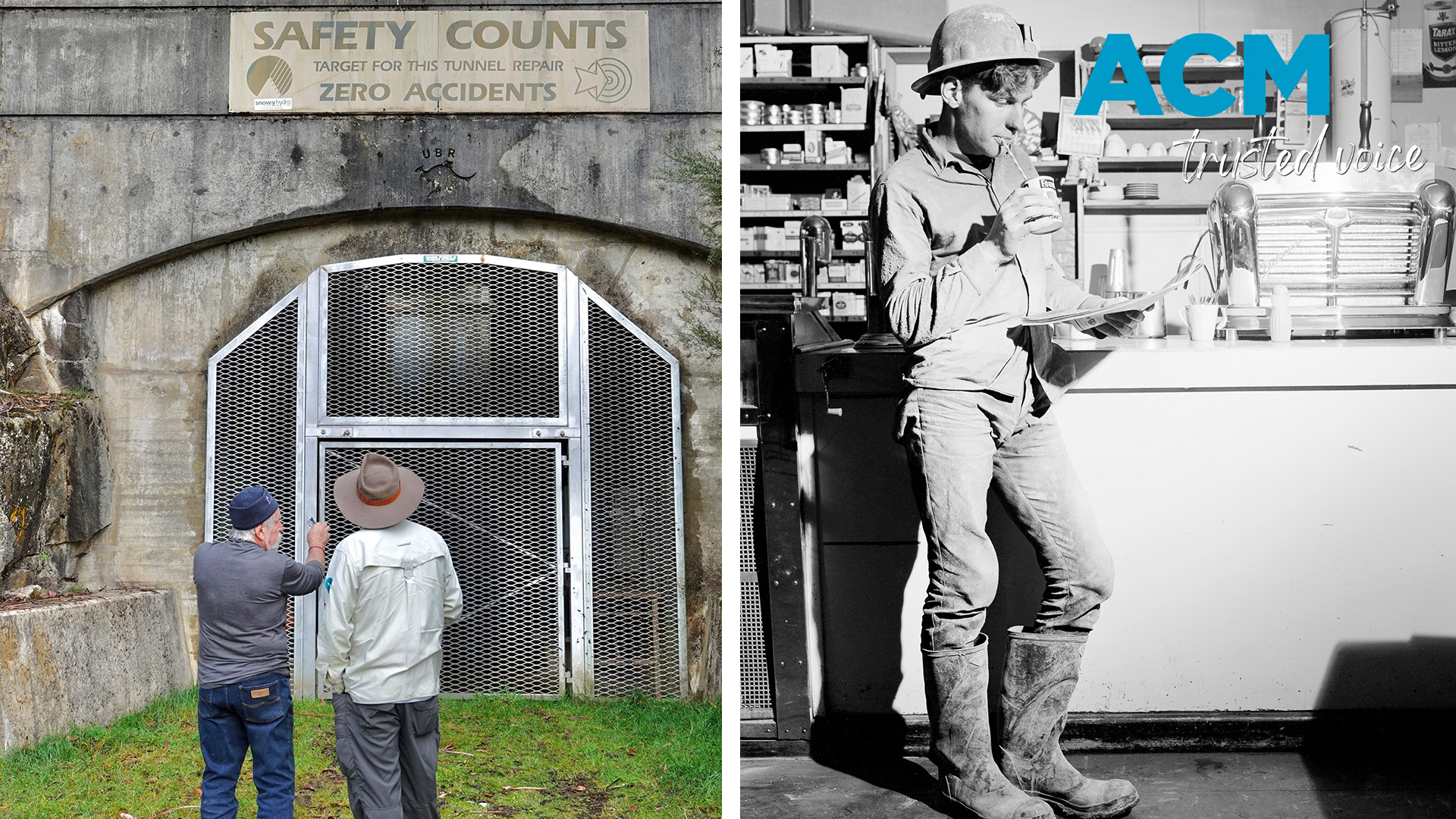 Tim The Yowie Man steps back in time through the Snowy Hydro Adit Portal