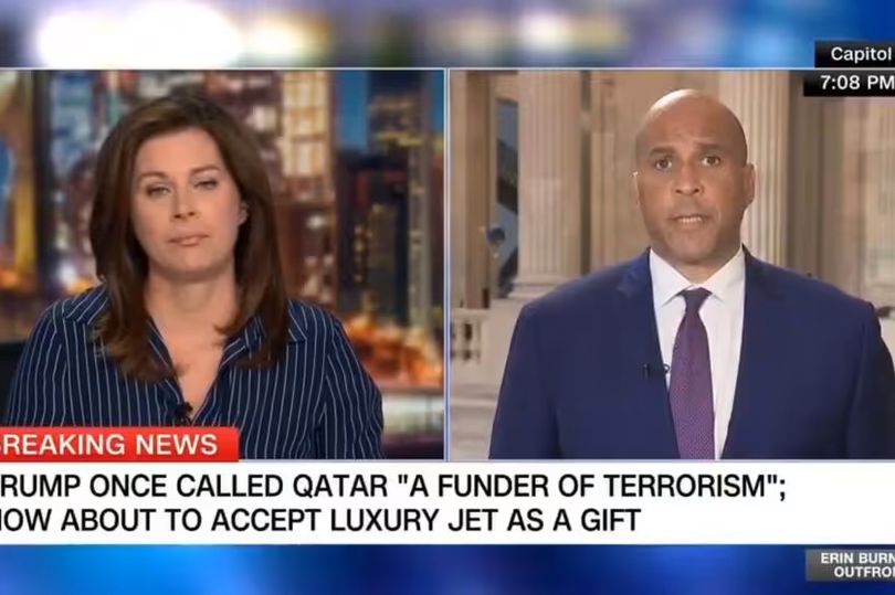CNN cuts to 'breaking news' as Cory Booker calls out Trump and his 'corruption'