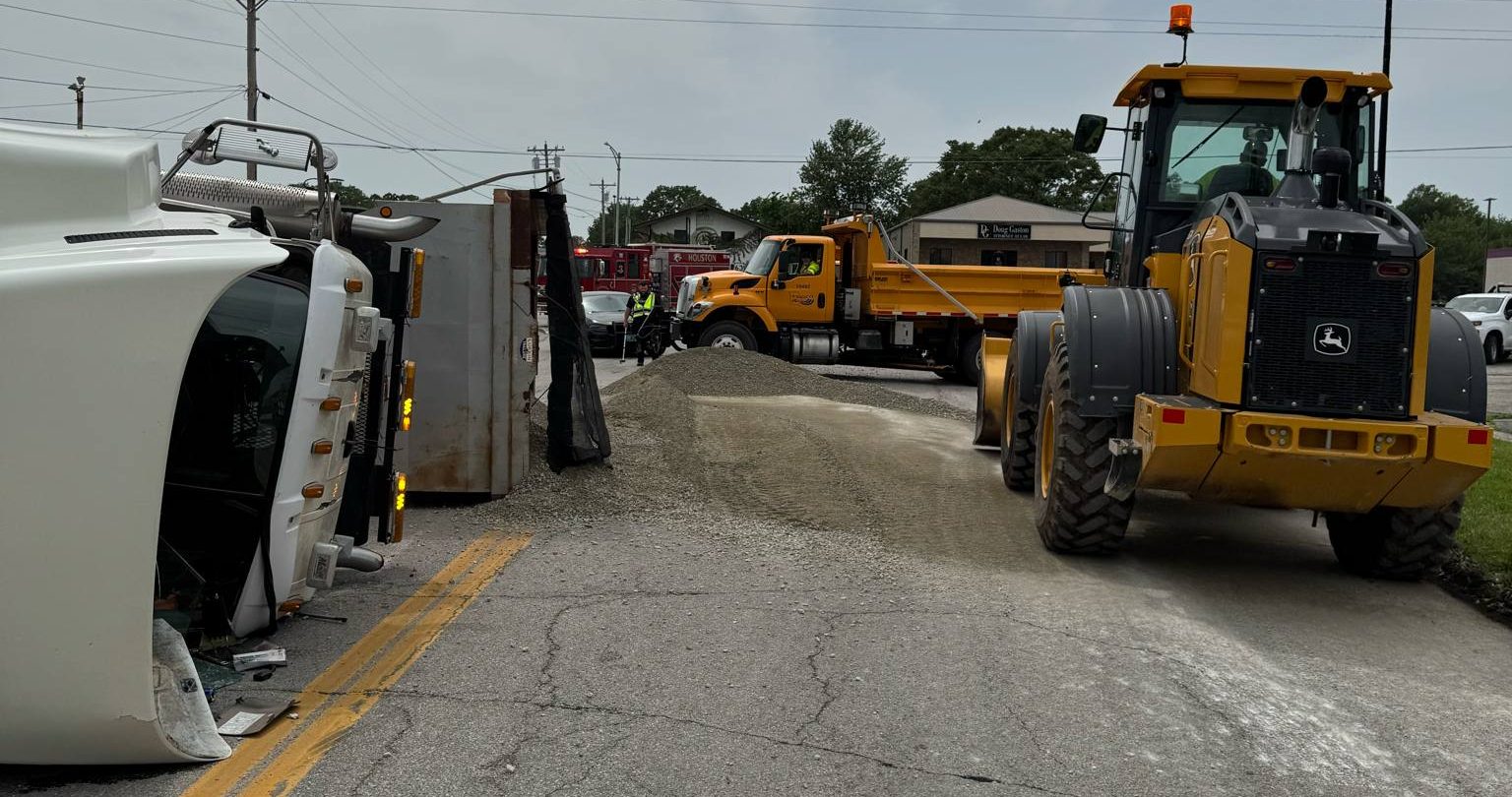 BREAKING: Tractor-trailer rollover closes intersection