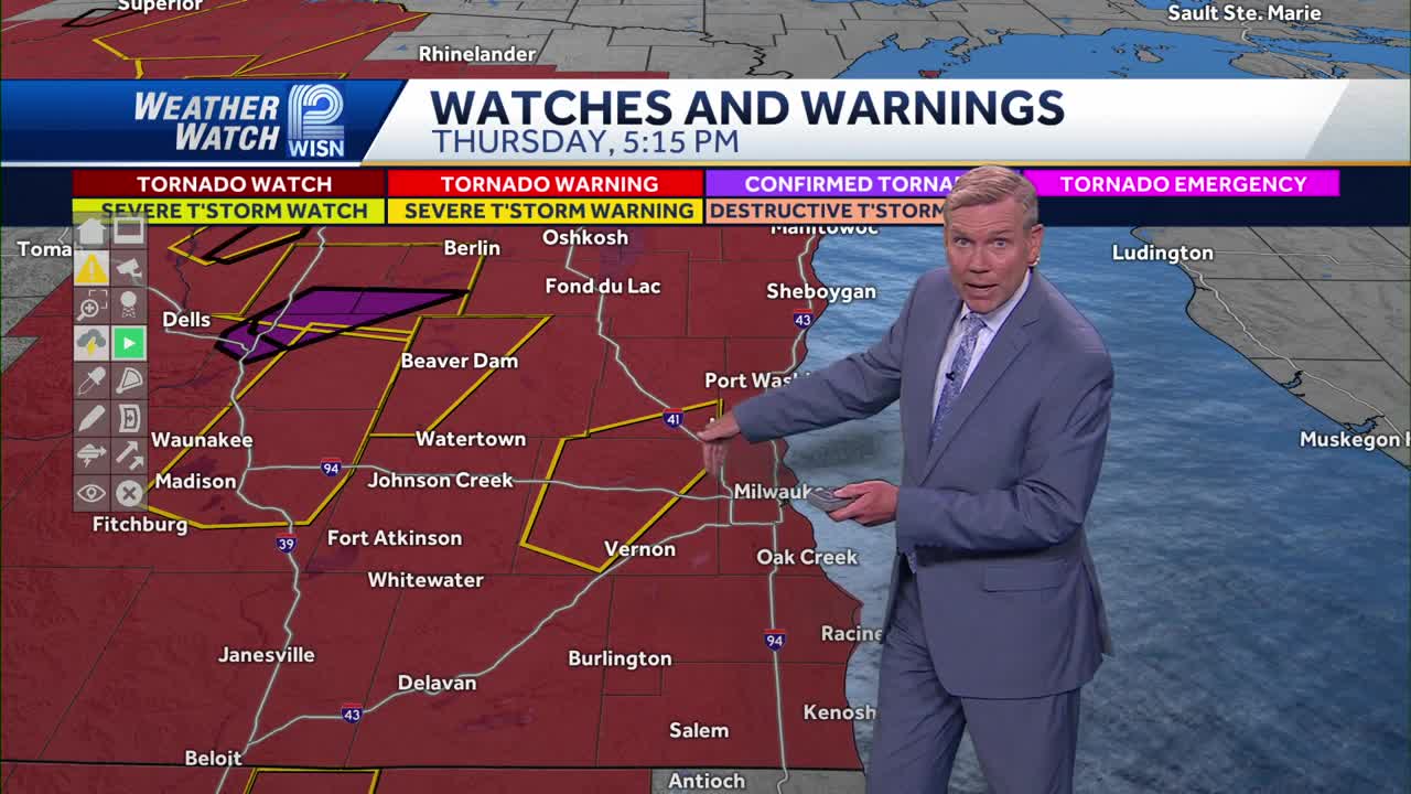 Tornadoes, 70 mph winds, and golf ball-sized hail possible in Wisconsin