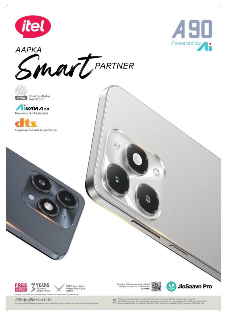 itel A90 launched for Rs 6,499, brings iPhone-like design, 90Hz screen, Aivana AI assistant