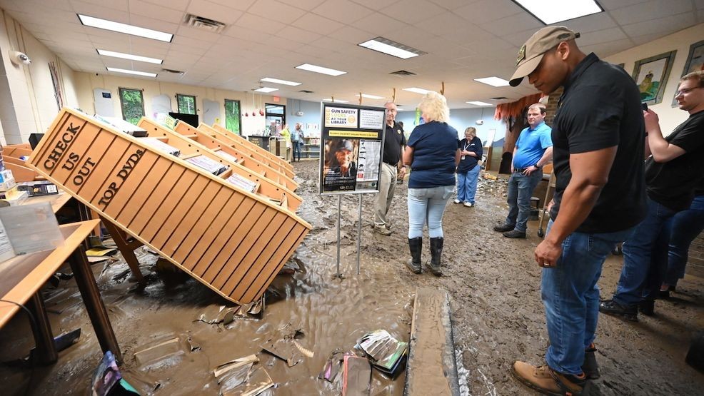 Gov. Moore assesses flood damage in Westernport, declares state of ...