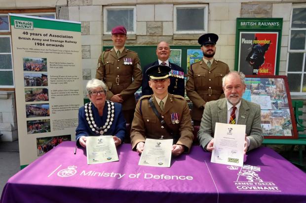 Swanage Railway and town council sign armed forces covenant