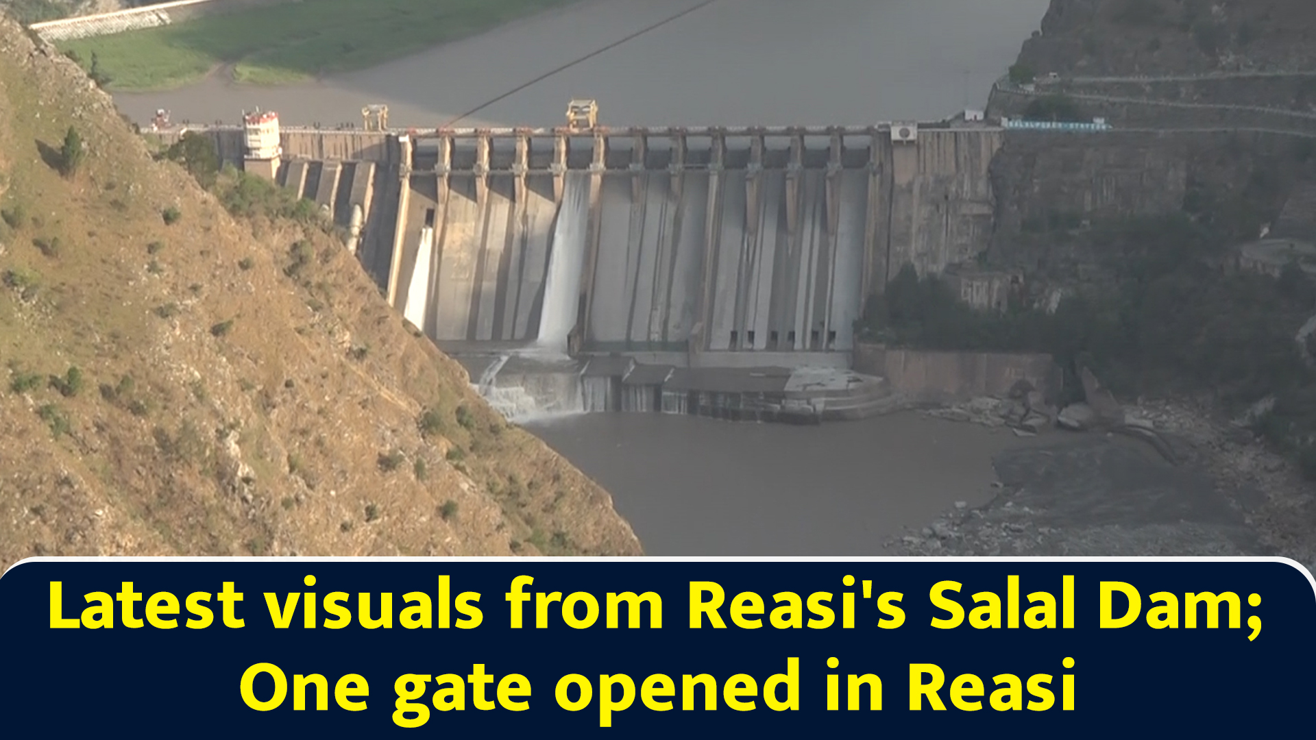Latest visuals from Reasi's Salal Dam; One gate opened in Reasi
