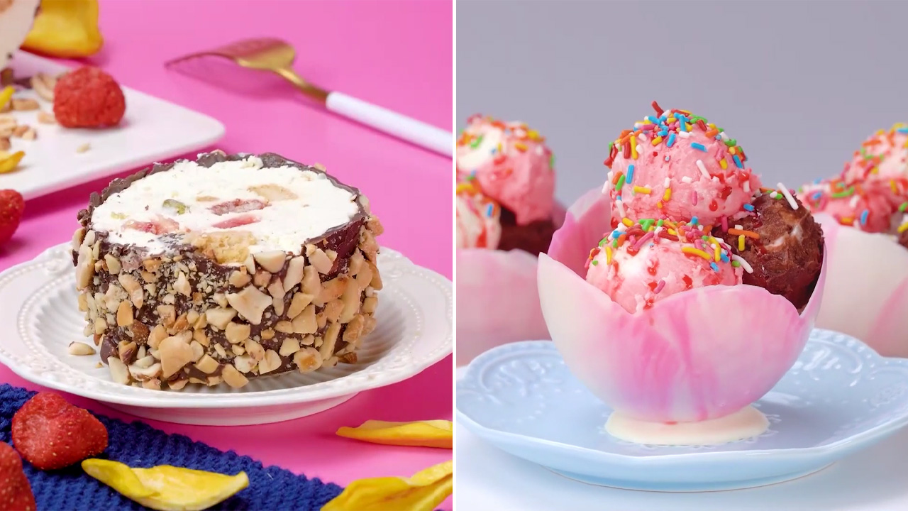 Nutty Ice Cream Cake vs Pink Sprinkle Flower Bowl 🍨🌸 | Which Cool Treat ...