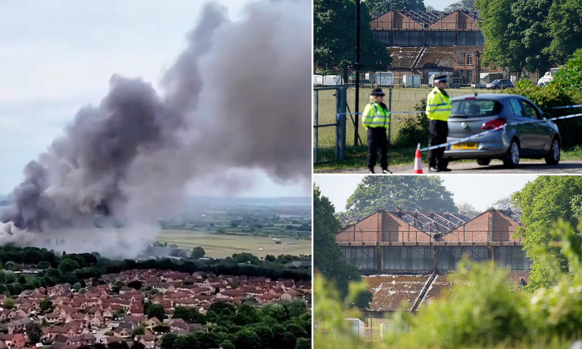Bicester fire: Explosions heard as blaze rips through former RAF base ...