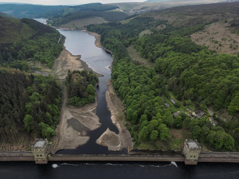 In pictures: Dramatic drone images of Peak District reservoirs half ...