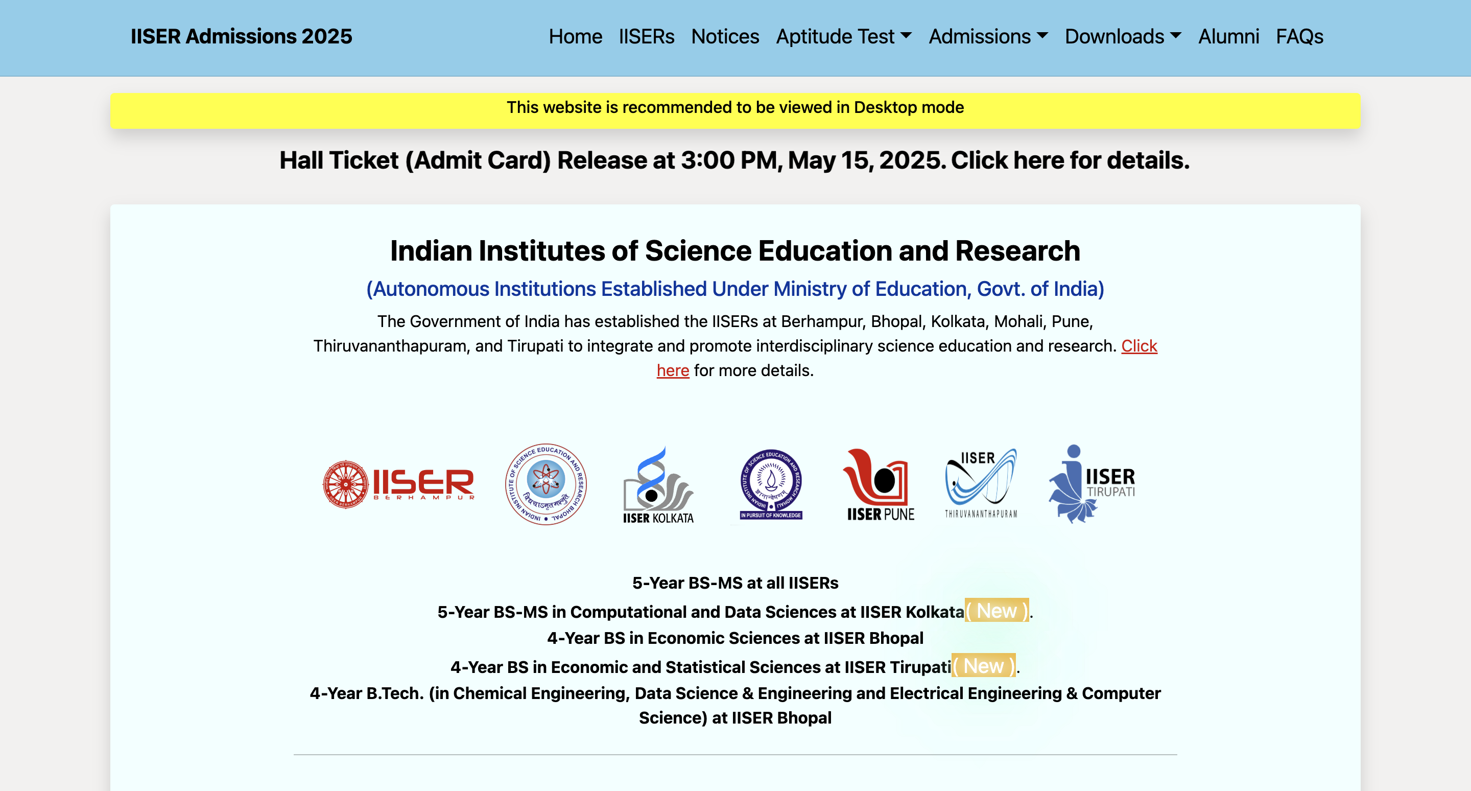 IISER IAT admit card 2025 released: Check direct link to download hall ...