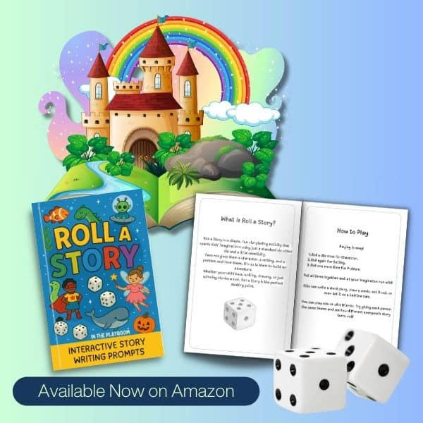 Roll a Story Writing Prompt Book For Kids (Free Printable Sample Pages)