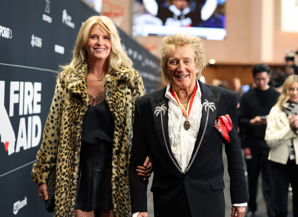 Sir Rod Stewart's lookalike teenage sons make rare red carpet appearance