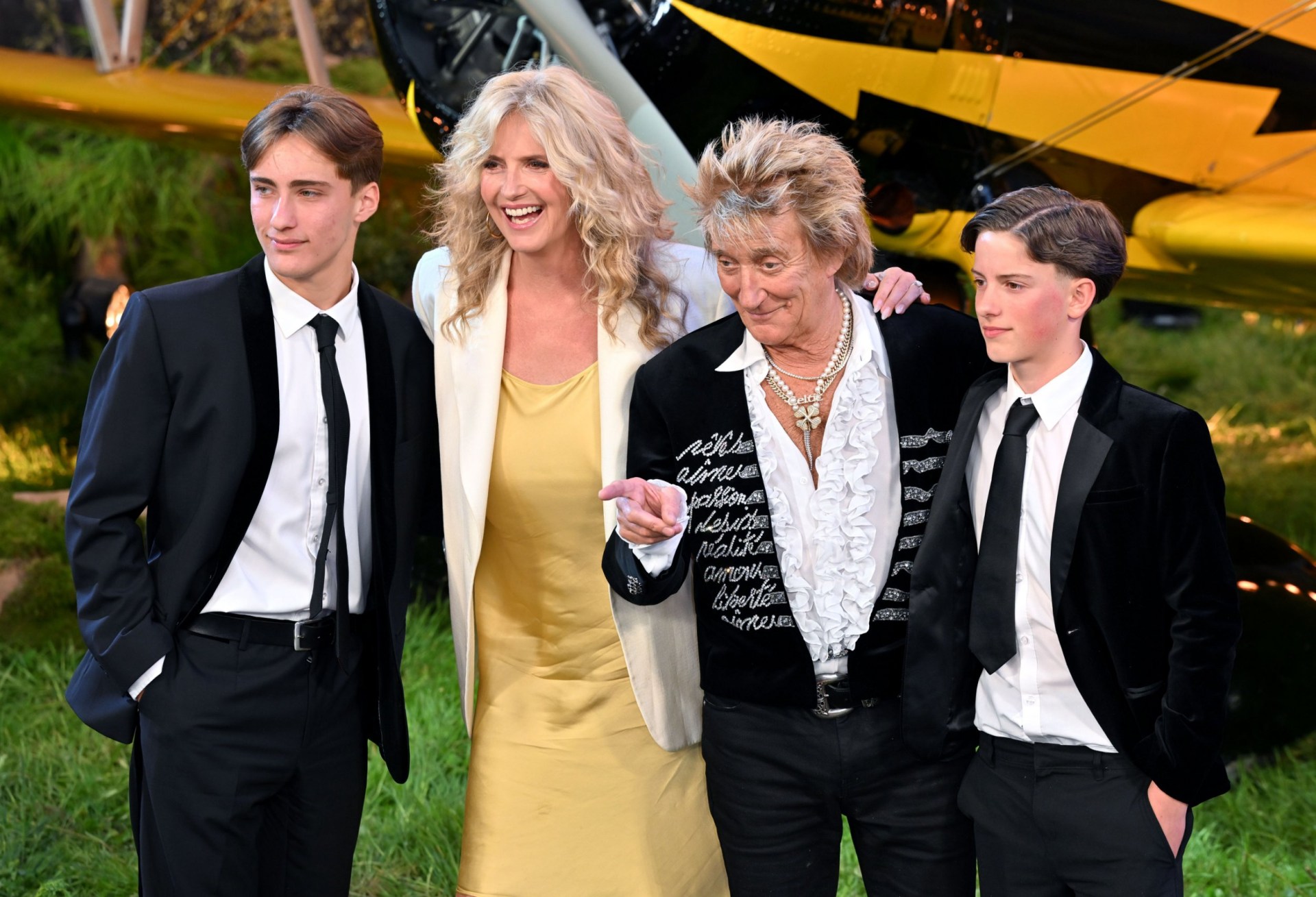 Sir Rod Stewart's lookalike teenage sons make rare red carpet appearance