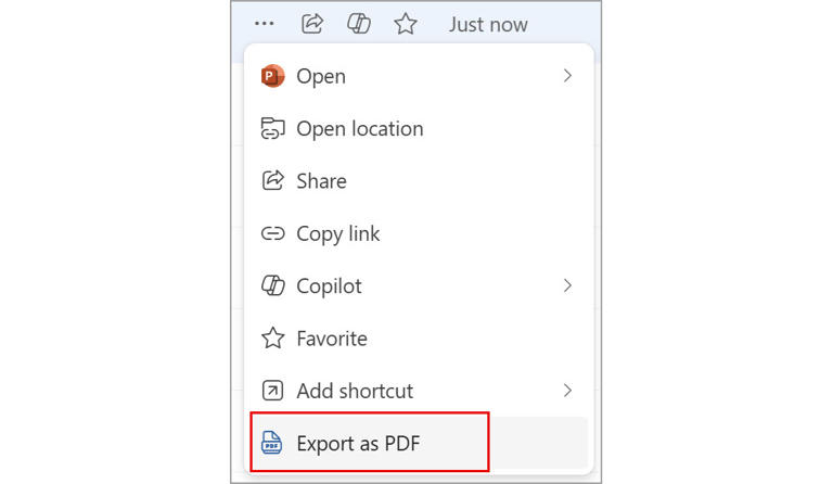 OneDrive im Web: PDF-Export ohne vorheriges Öffnen der Datei