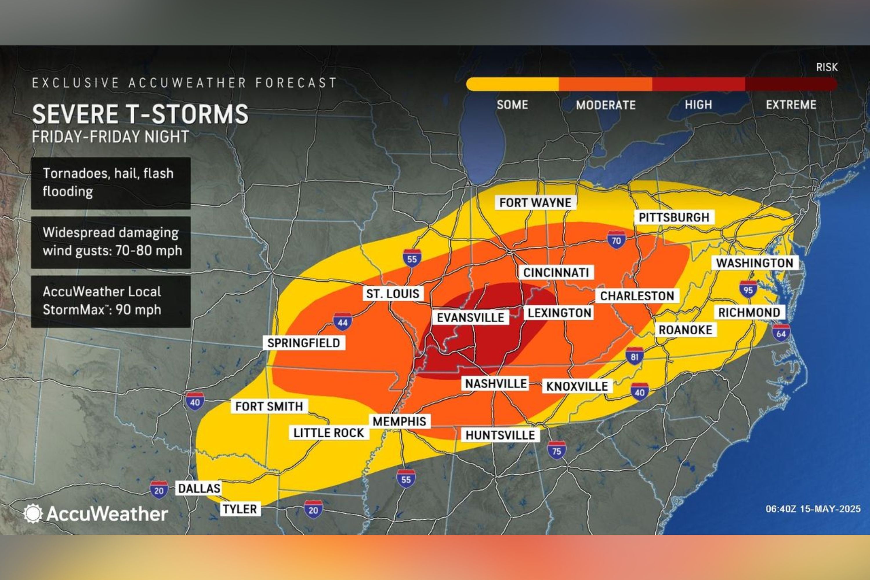 Thunderstorm update: Millions across multiple states in risk zone