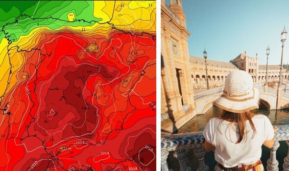 Spain weather maps turn volcanic red as Europe's 'warmest city' to bake ...