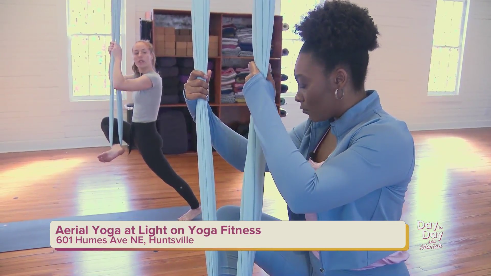 Aerial Yoga at Light on Yoga Fitness | Day to Day with Mariah