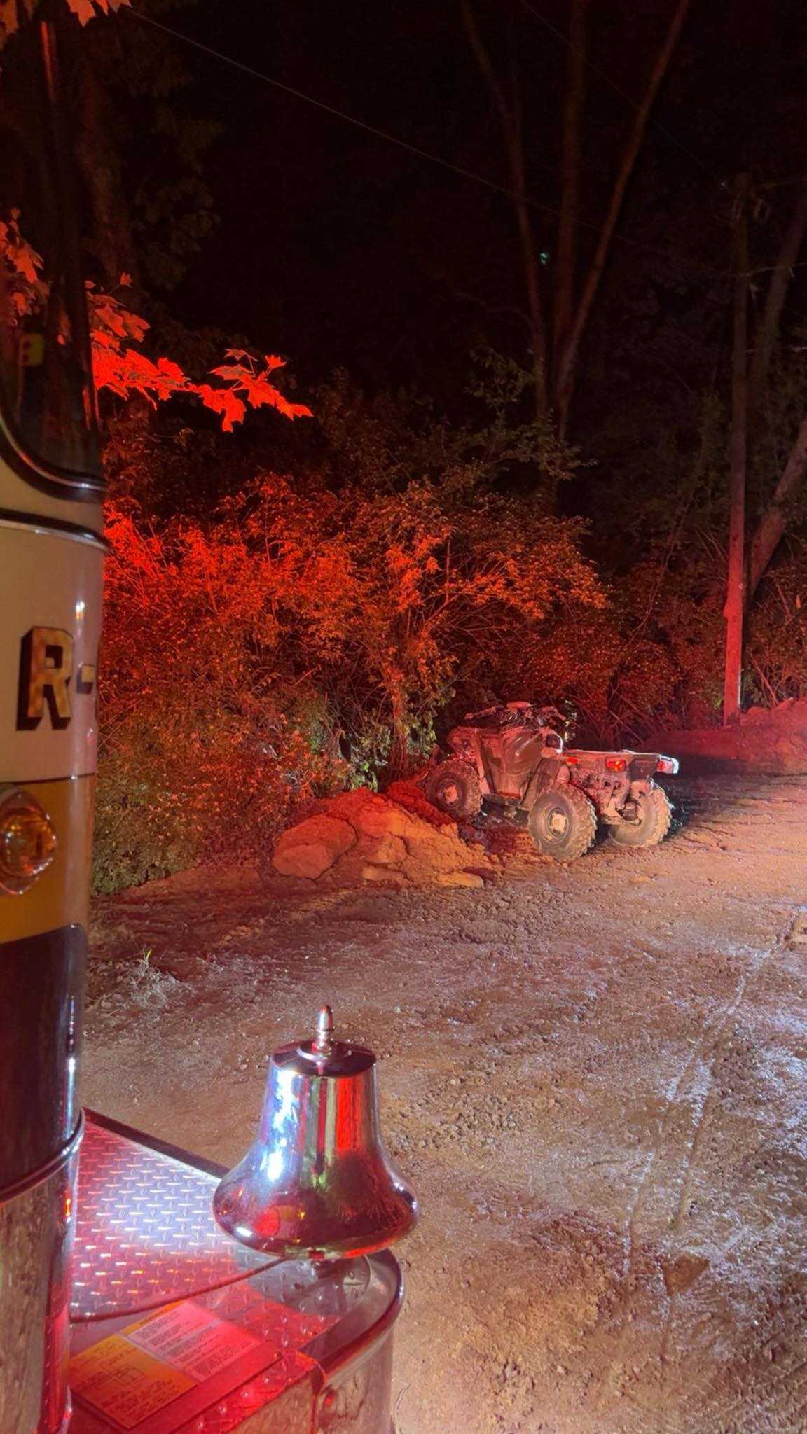 Neighbors free injured man trapped under flipped ATV, fire company says