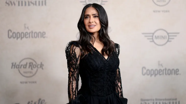Salma Hayek, 58, stuns in sheer dress at 2025 Sports Illustrated launch ...